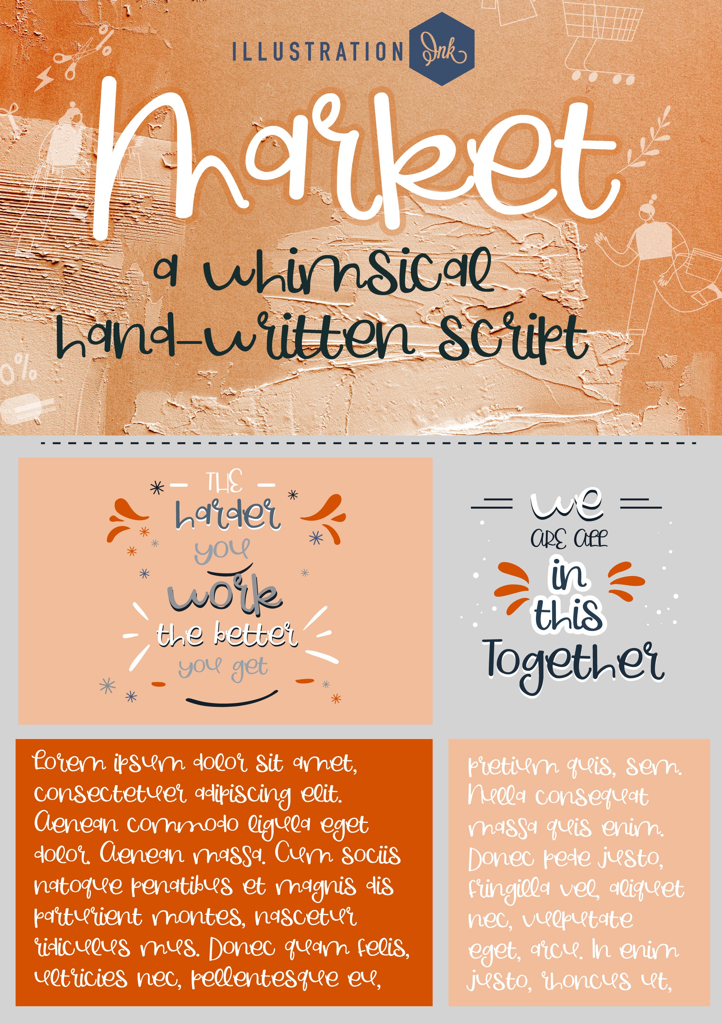 Hand-crafted, hand-printed font