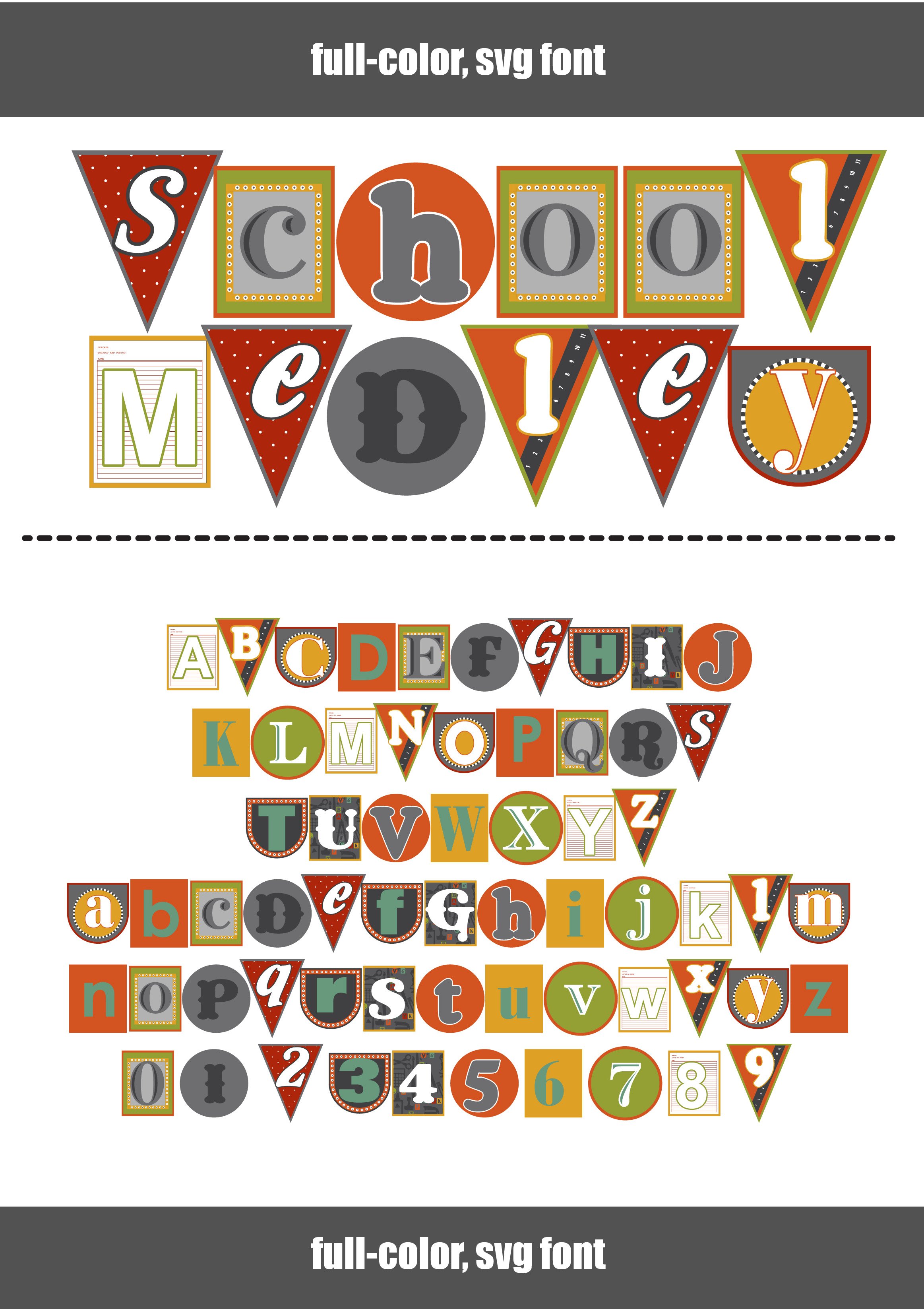 Full Color SVG Font for teachers and school