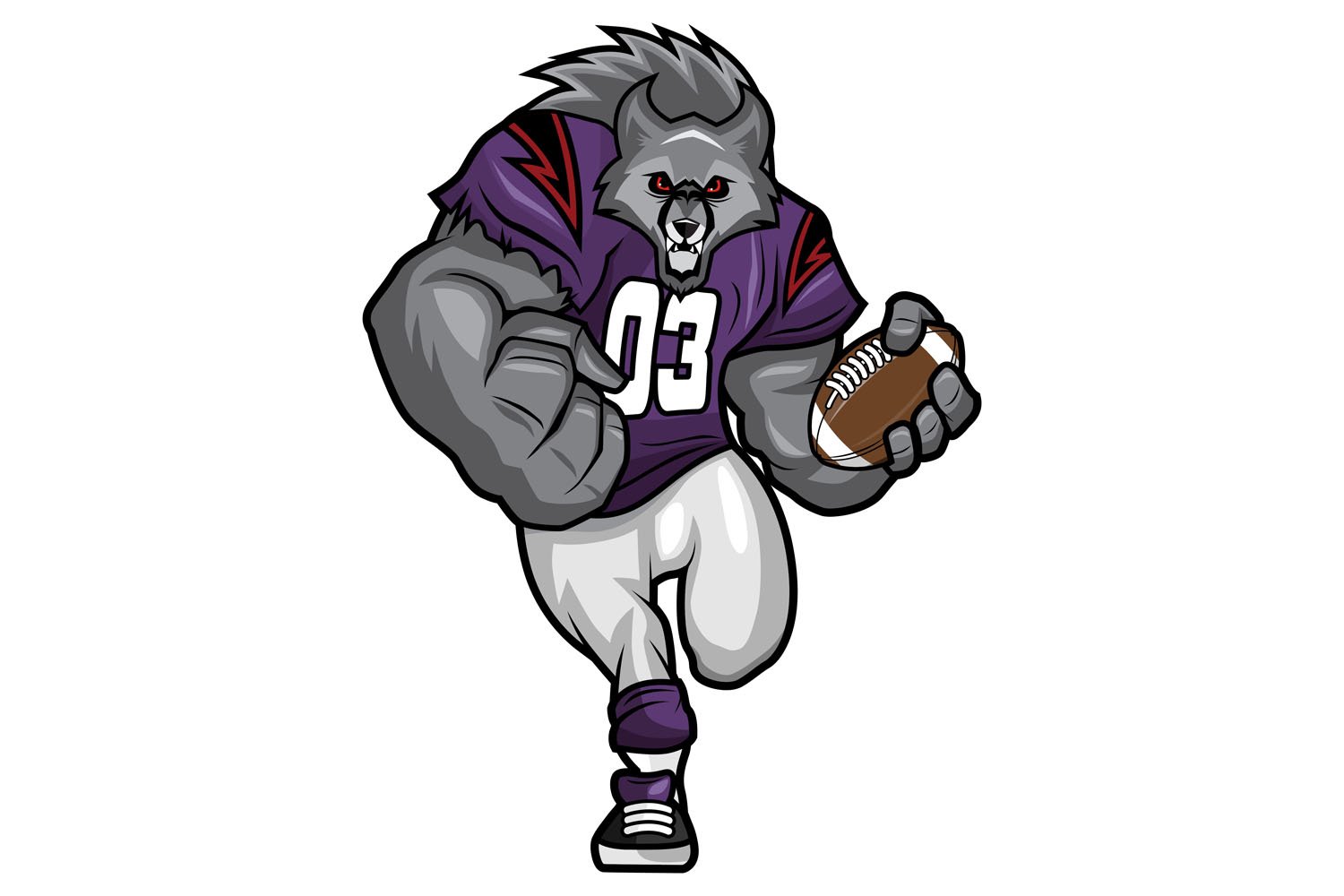 Big Bad Wolf - American Football Mascot Character Design