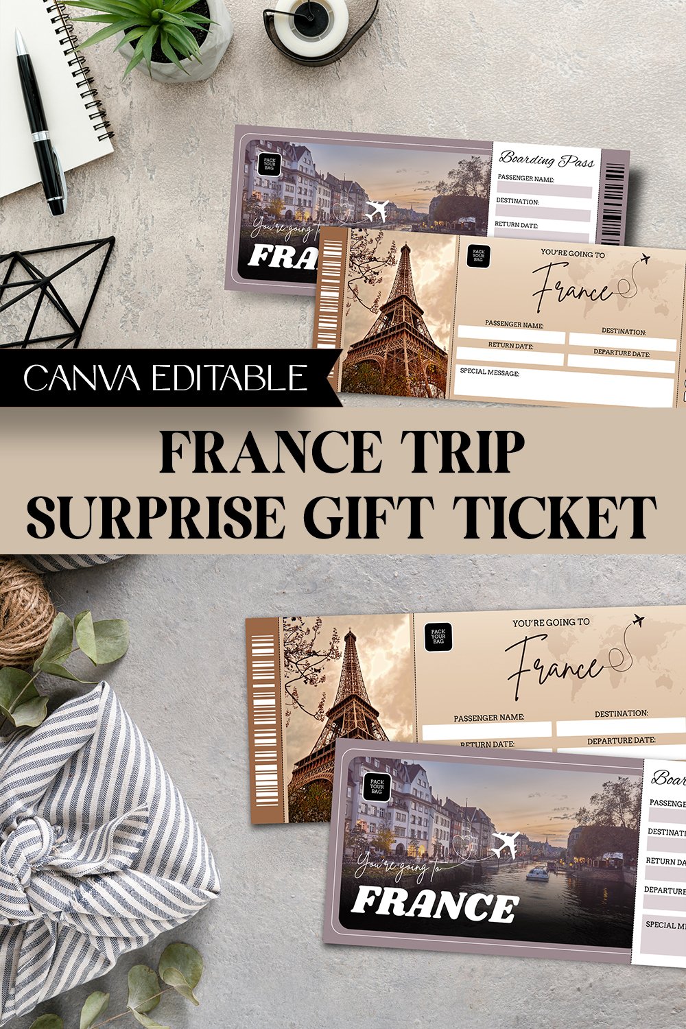 France Trip Surprise Gift Ticket