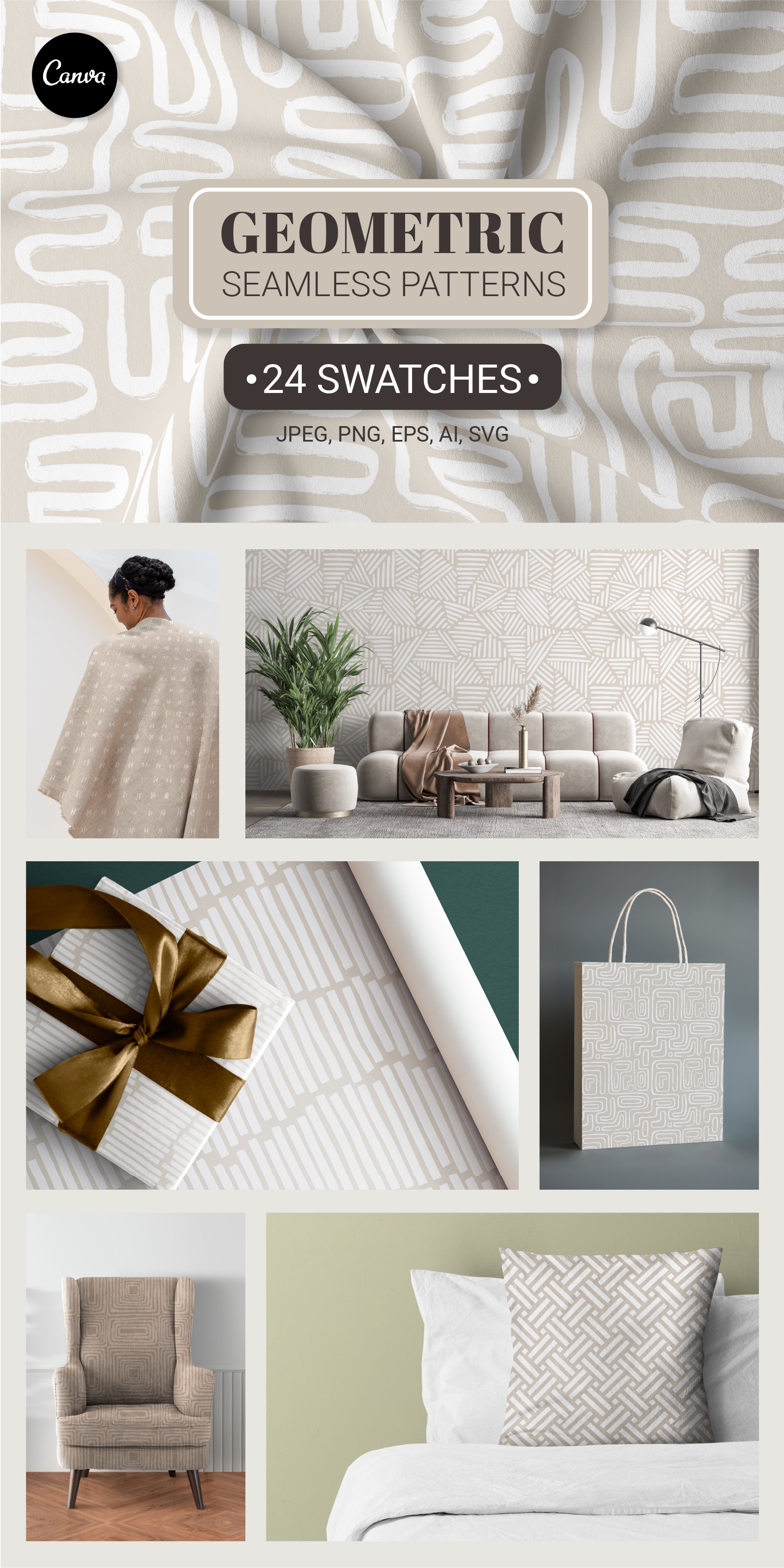 Organic Shapes Seamless Patterns