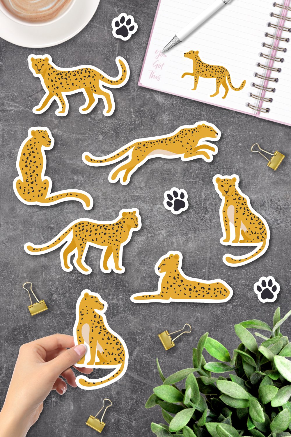 Leopard printable stickers