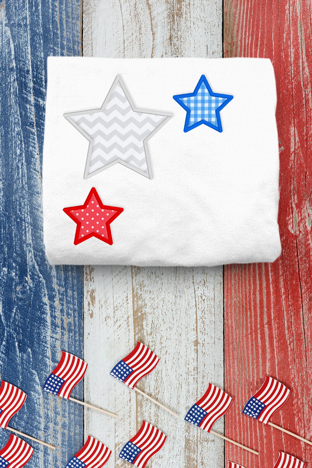 Corner Stars Applique Embroidery File