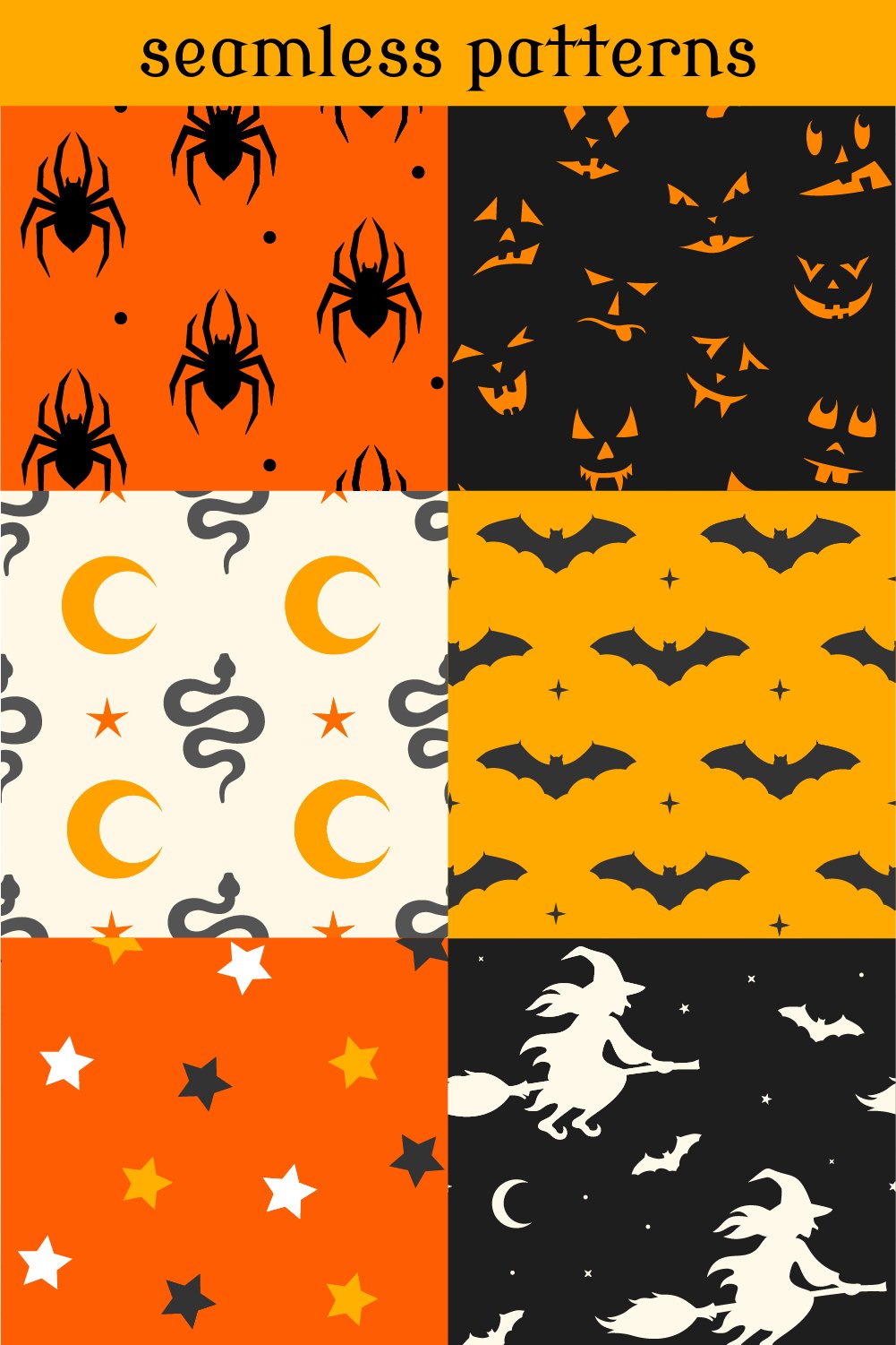 Halloween Digital Papers, seamless pattern backgrounds