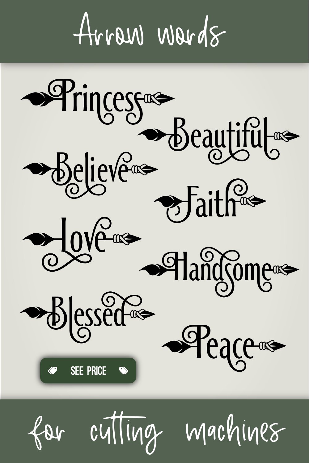 Arrow words bundle, SVG cut files