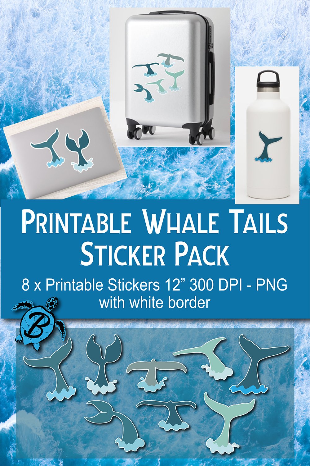 Whale Tail Stickers