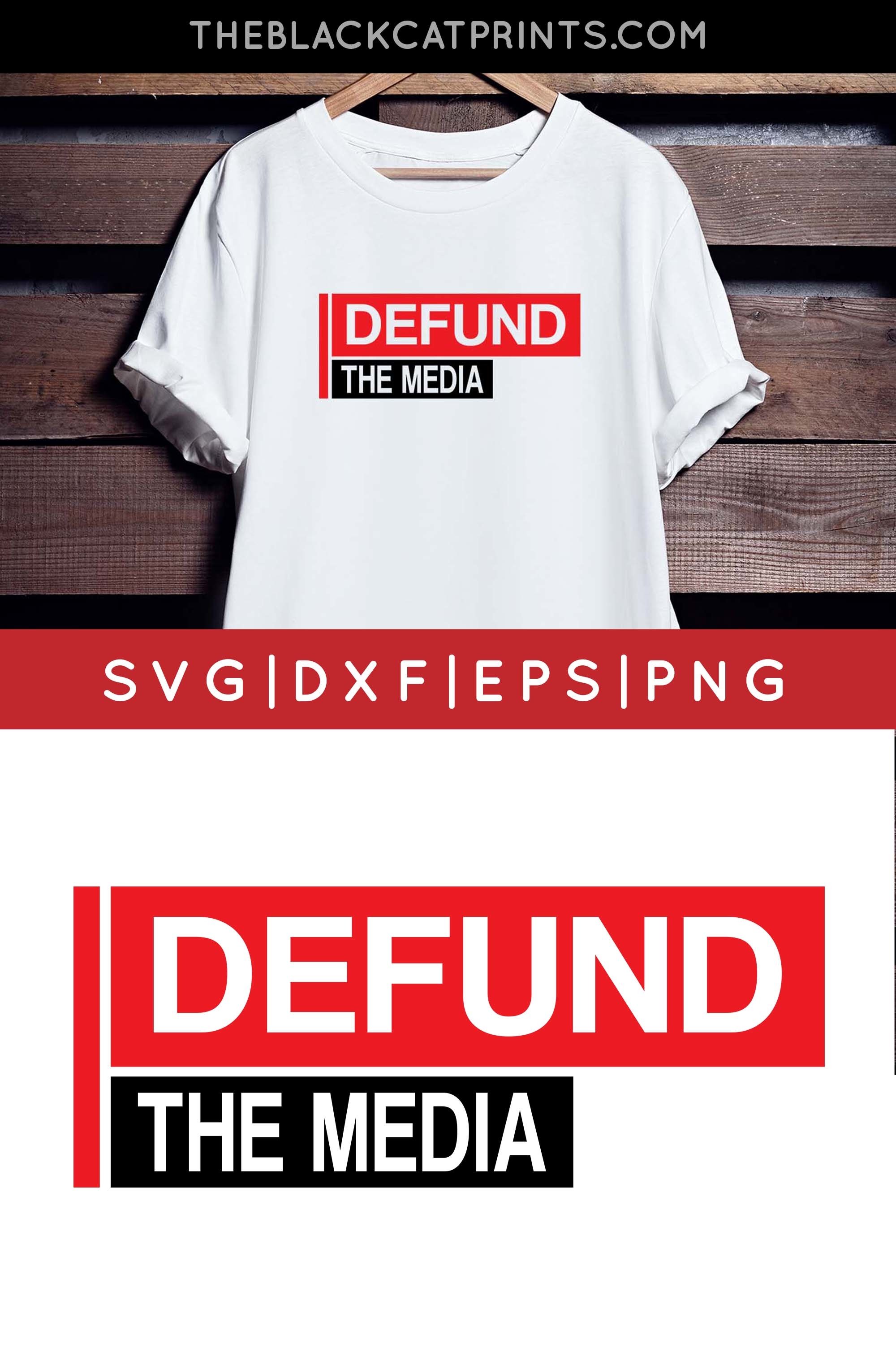 Defund The Media SVG DXF EPS PNG | Sarcastic cut file