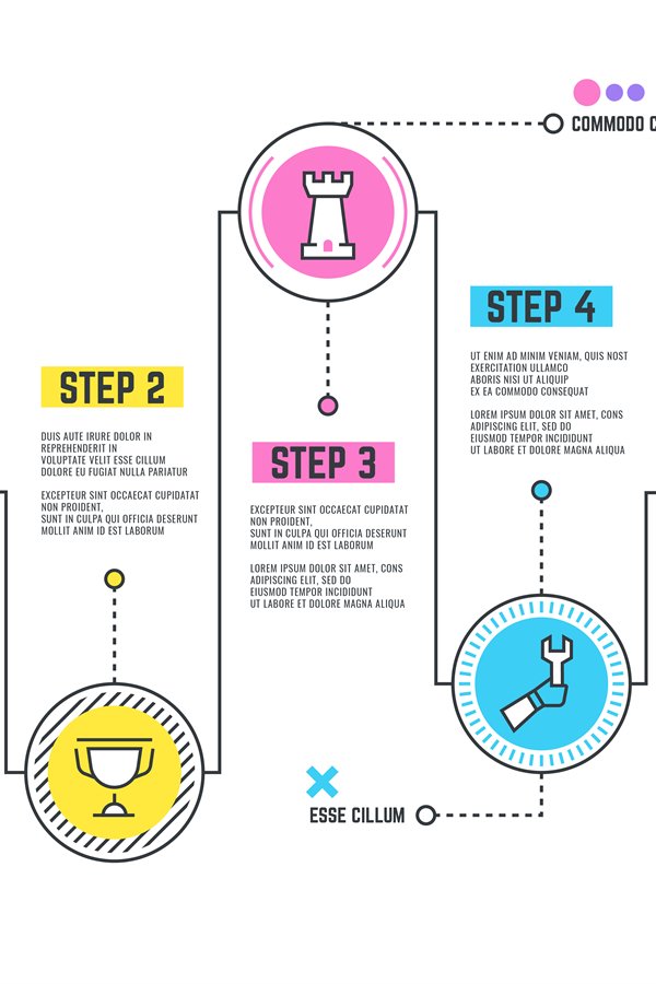 Company journey path. Infographic roadmap with steps line ti