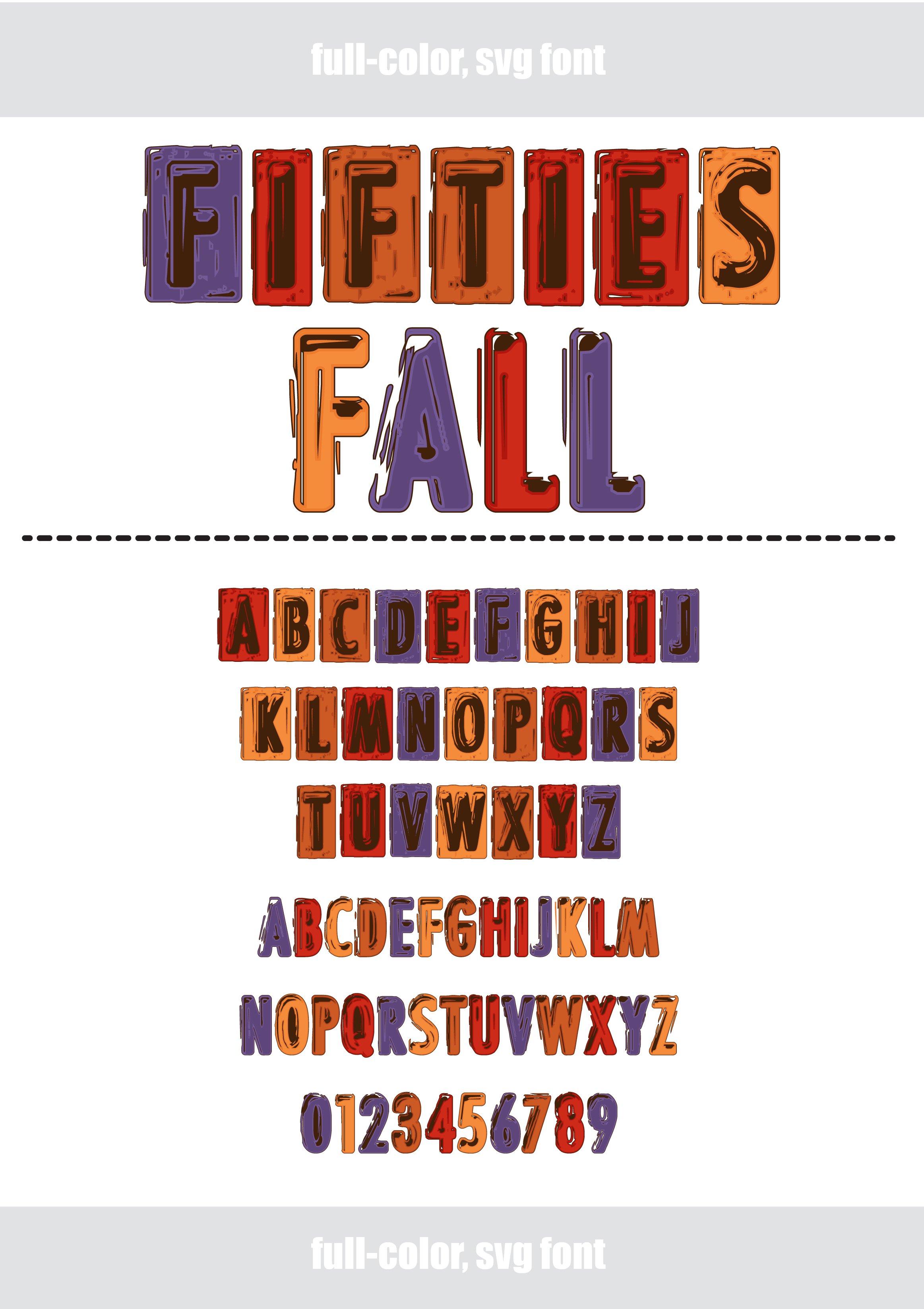Full Color SVG Font great for autumn