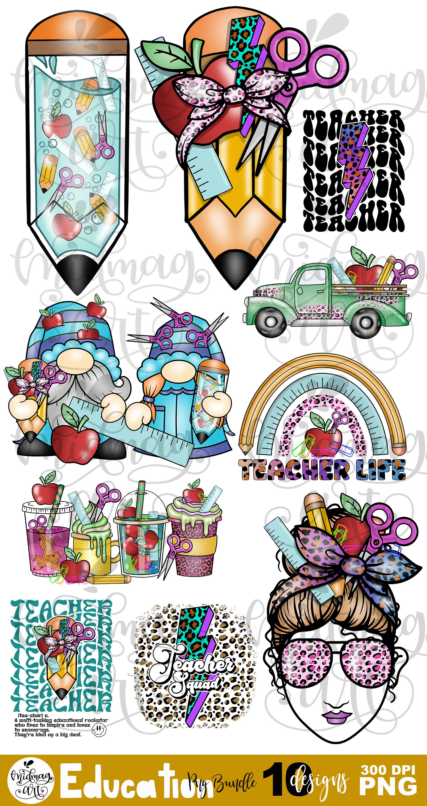 Education png bundle, Teacher sublimation bundle (2453070)
