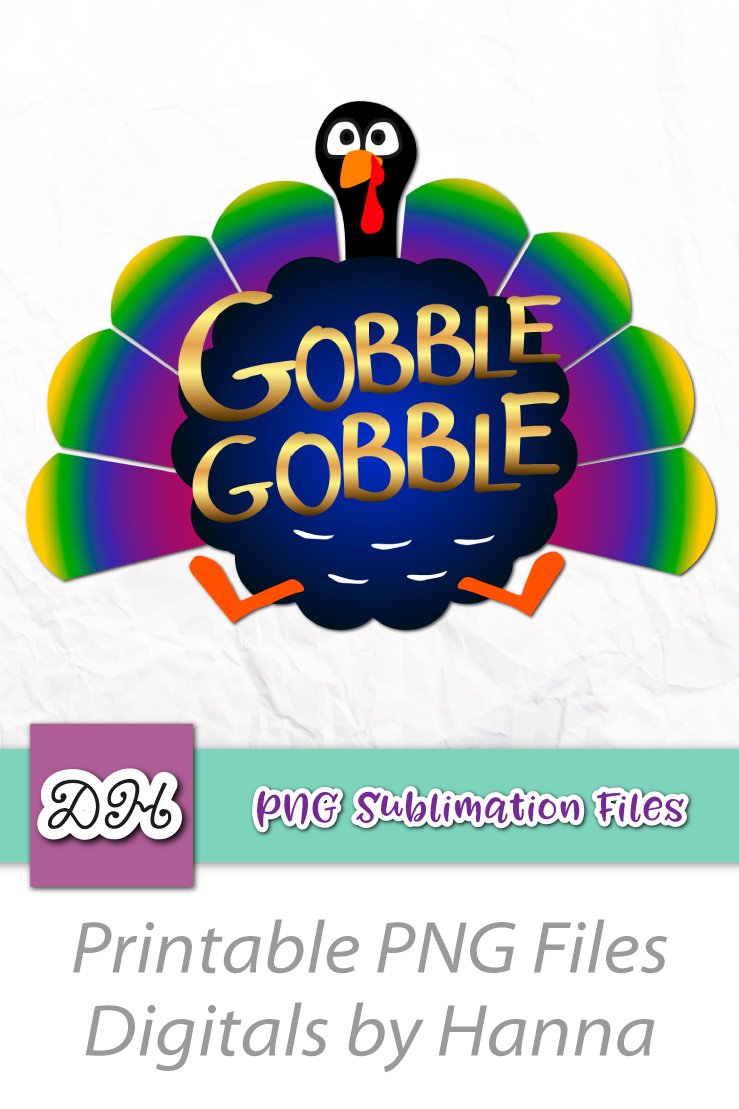 Gobble Gobble Happy Thanksgiving Turkey Clipart