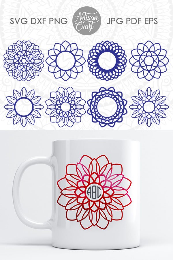 Mandala monogram SVG, mandala monogram frame, Floral Mandala