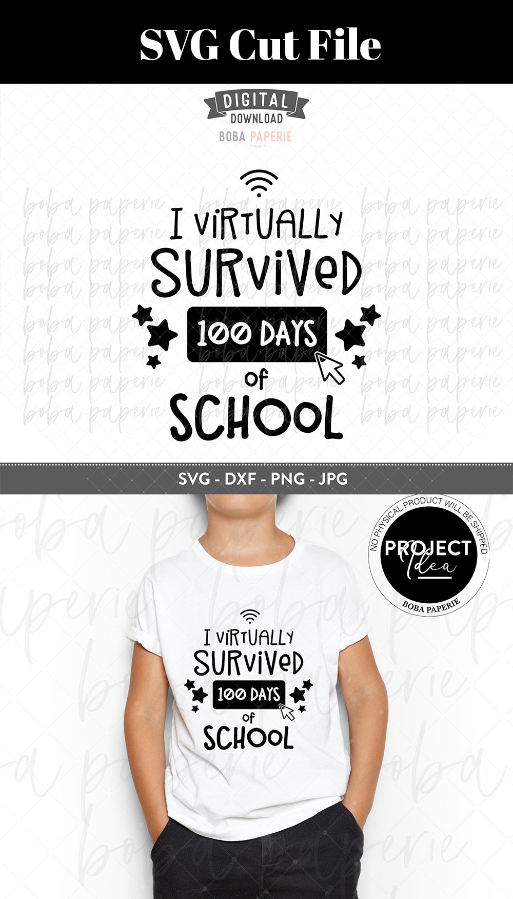 I virtually survived 100 days of school SVG