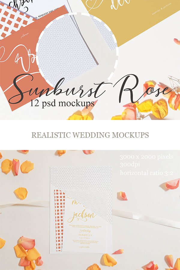12 flat lay Mockups layered PSD Subtle summer theme.