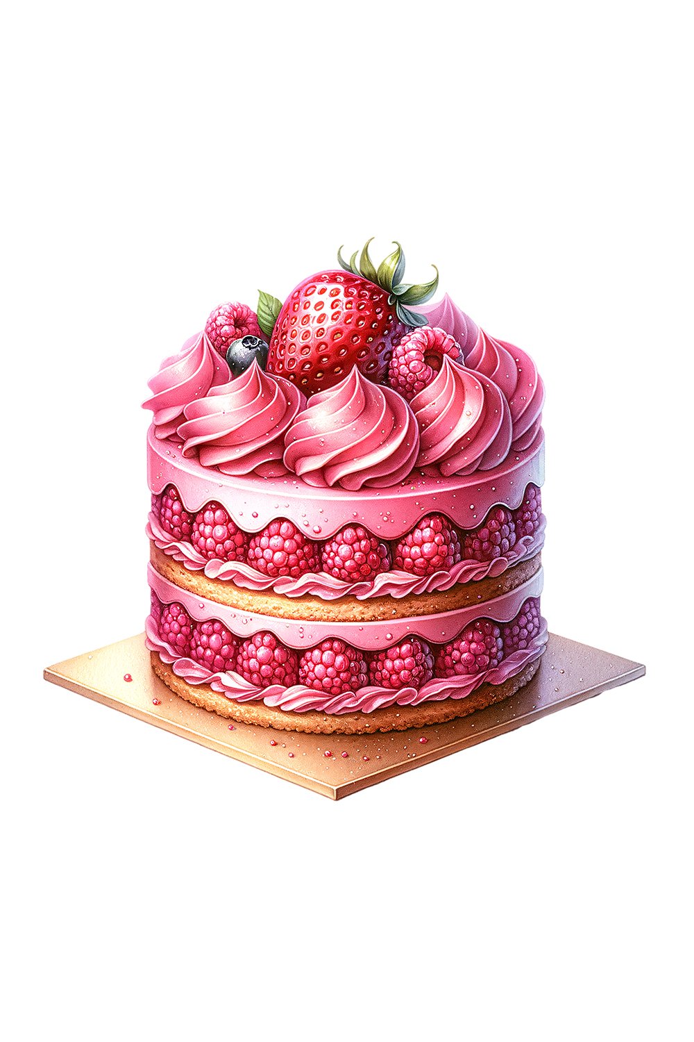 Pink Cake Clipart, Birthday or Wedding Clipart (3753729)