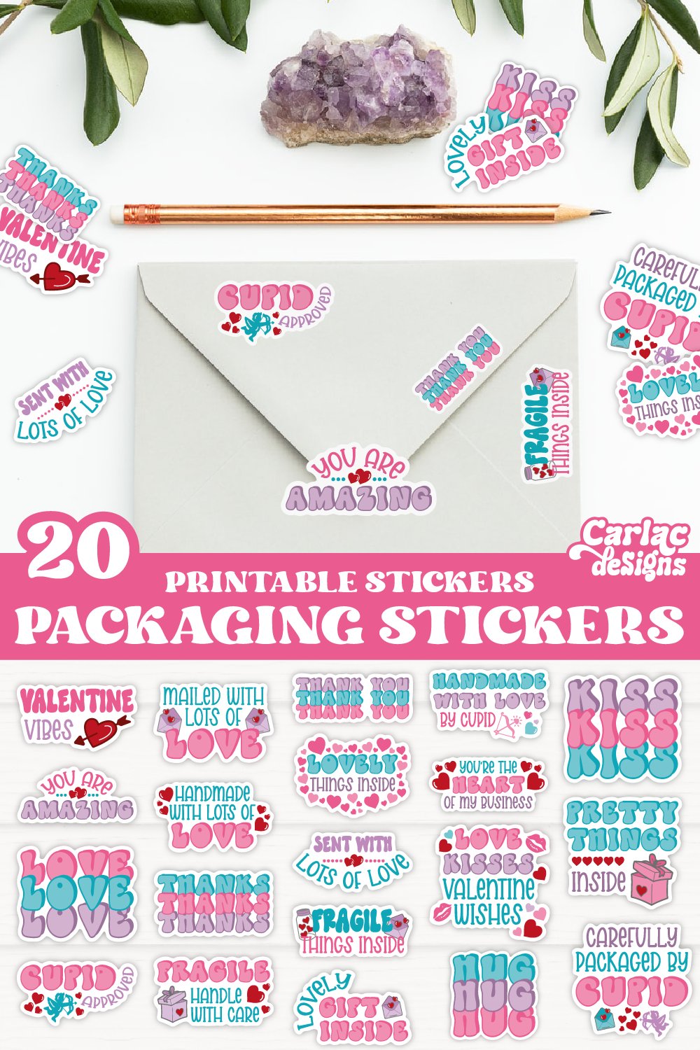 Valentines Stickers | Packaging Sticker Bundle