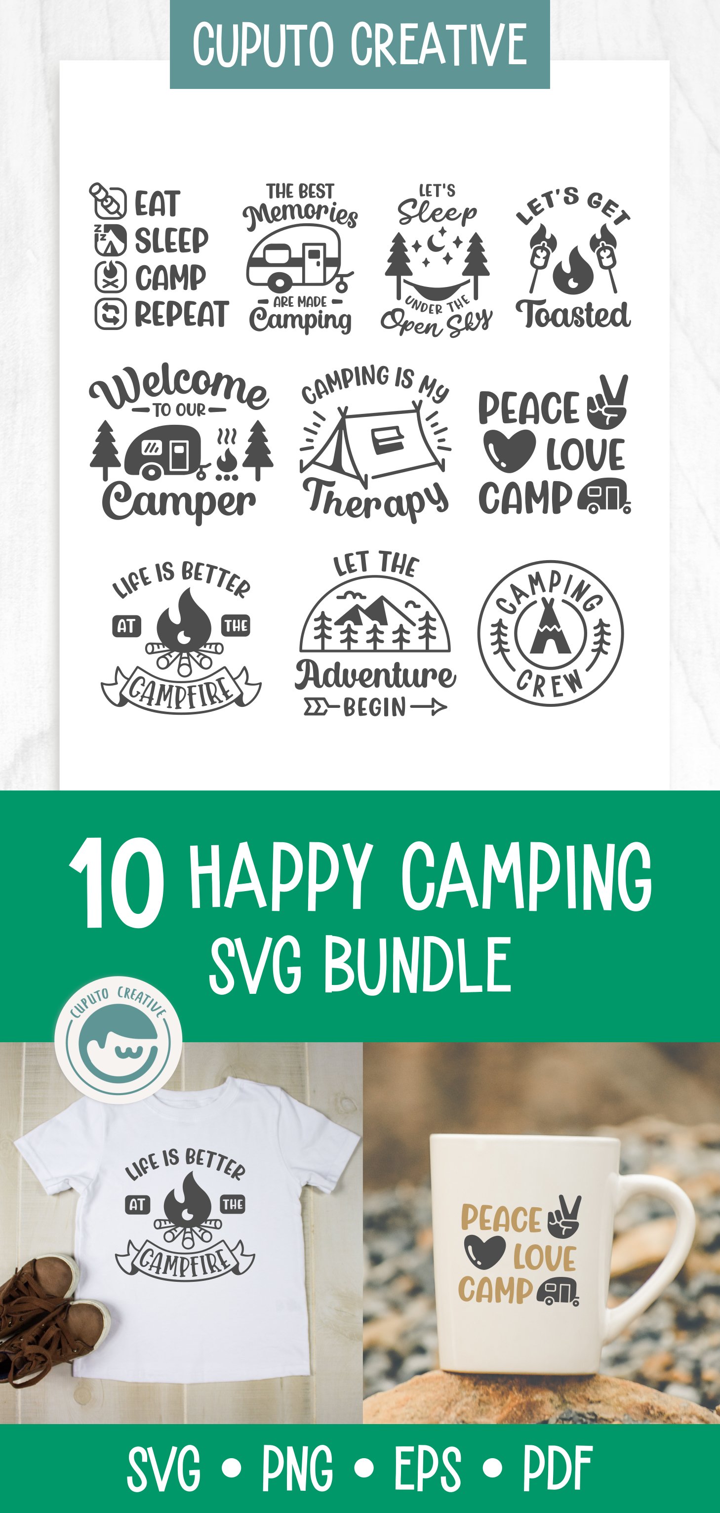 Camping SVG Cut File Bundle (1141297)