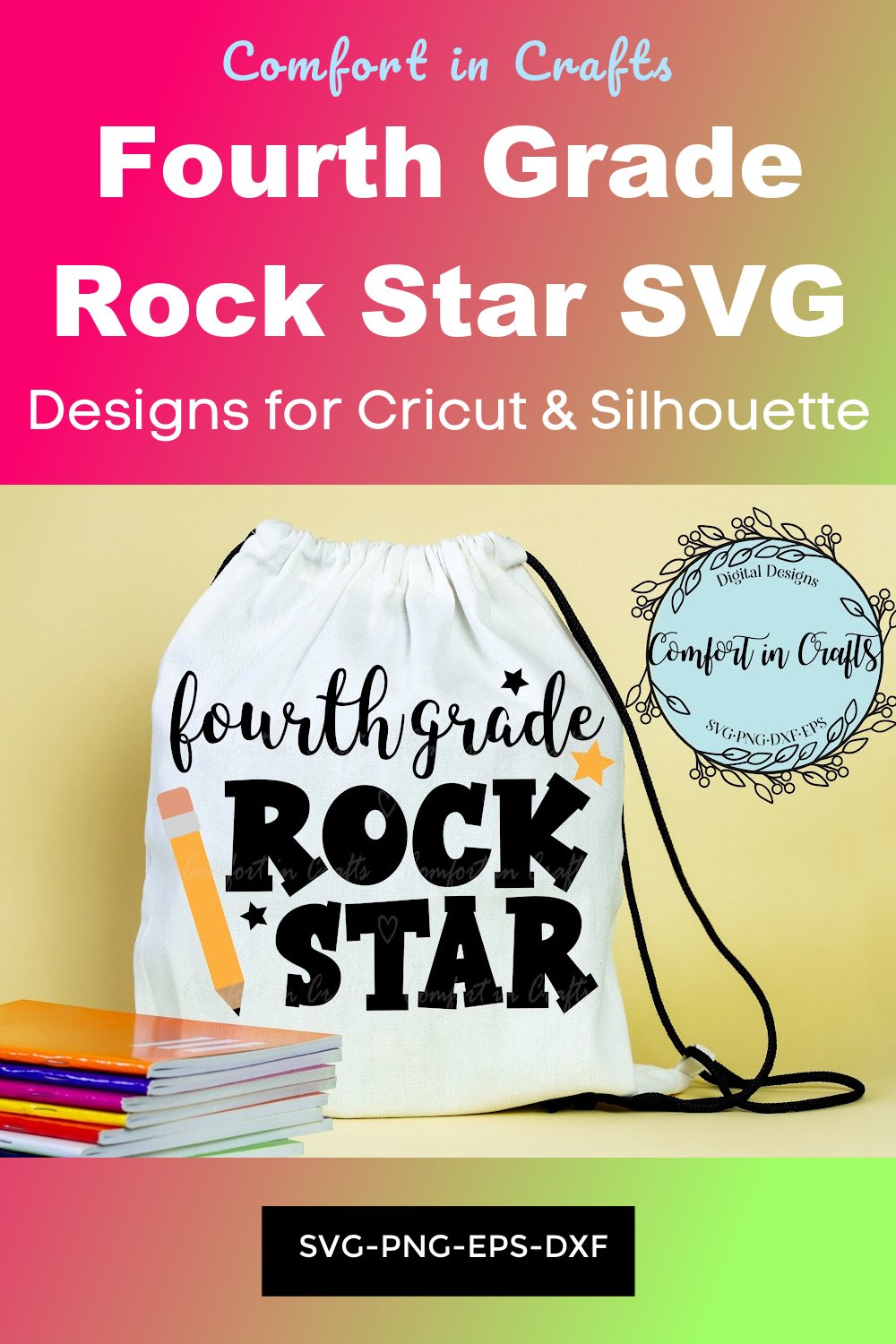 Fourth Grade Rock Star SVG and Sublimation