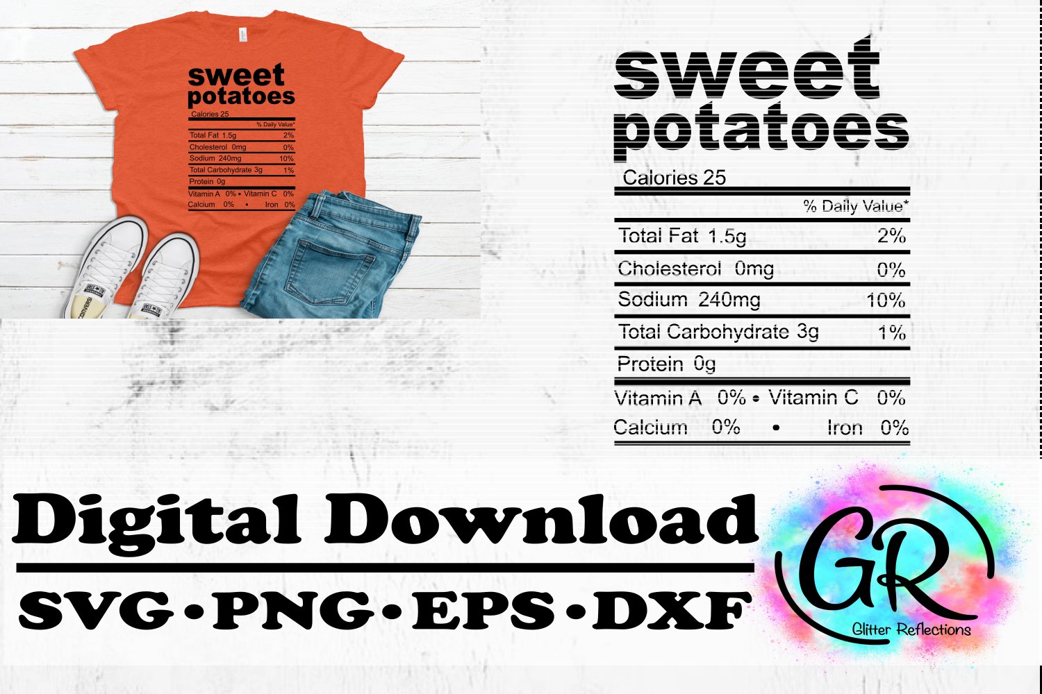 Sweet Potatoes Nutritional Fact SVG