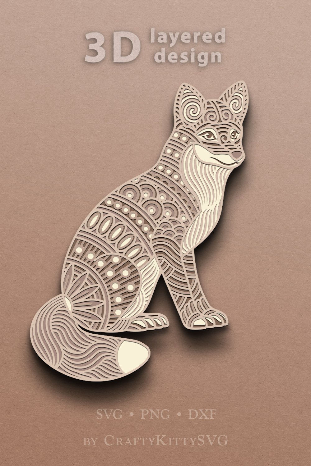 Fox SVG, Fox Layered SVG, Fox Mandala SVG, Wild Fox Papercut