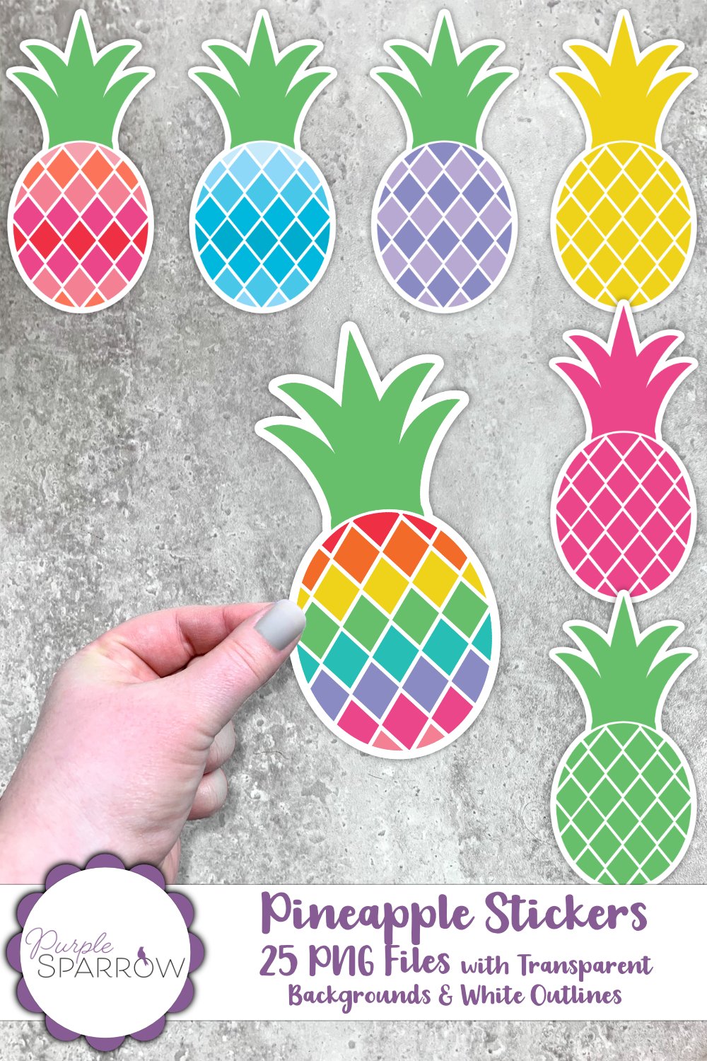 Pineapple Stickers | 25 PNG Files