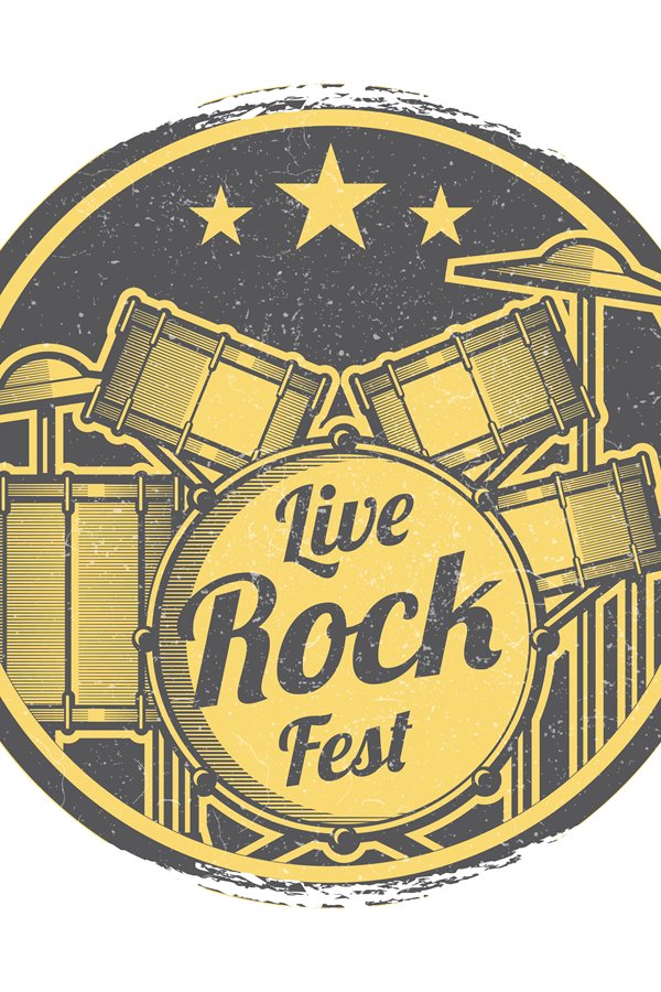 Rock festival vector grunge logo design