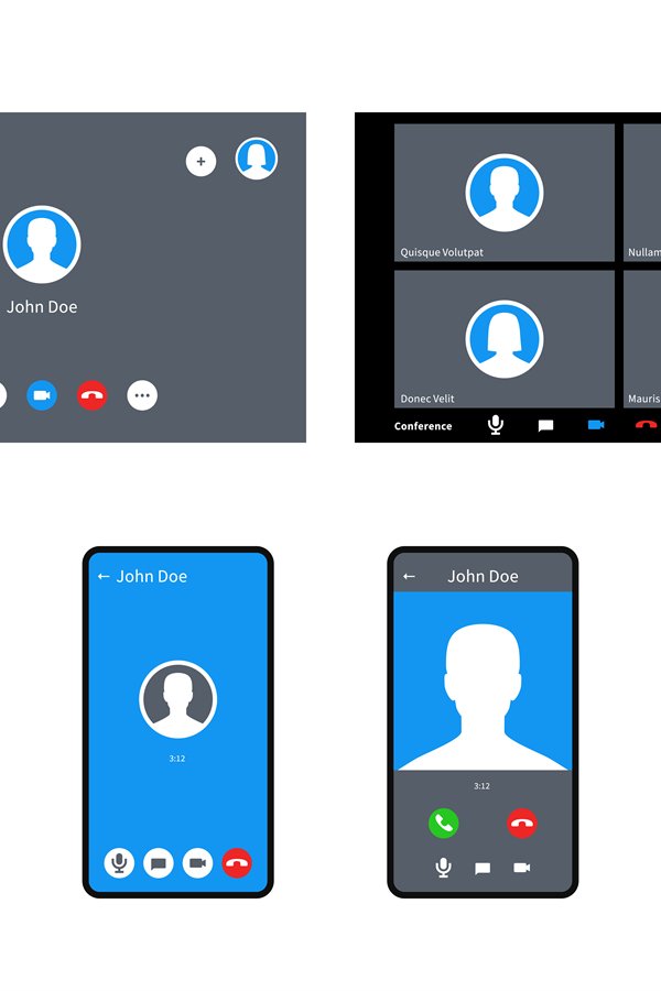 Call screen template. Incoming video calls accept and declin