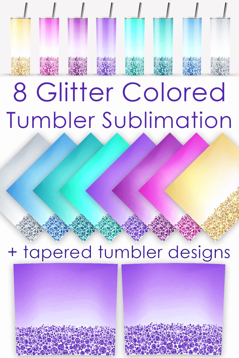 Tumbler Sublimation, Colored Diamonds Design (1453744)