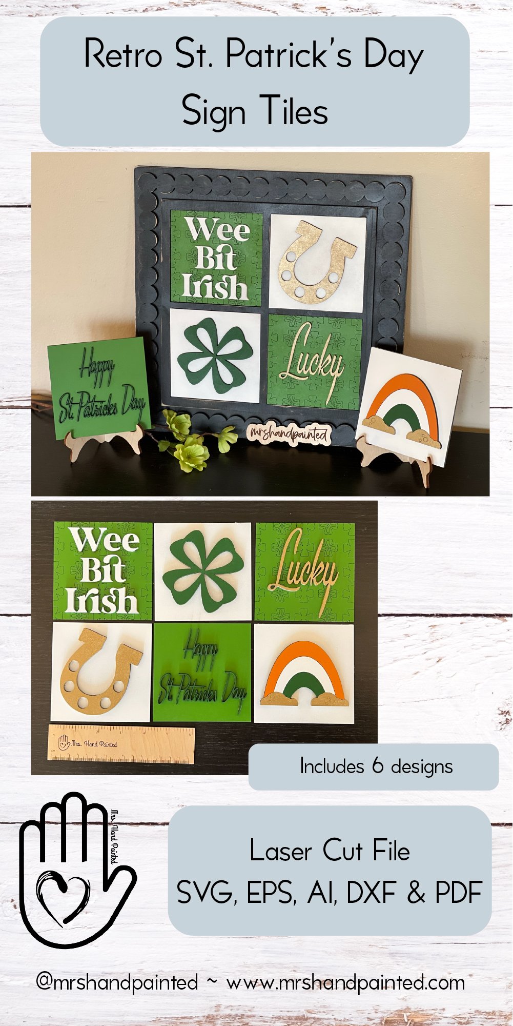 Retro St. Patrick's Day Interchangeable Sign Tiles Laser Cut