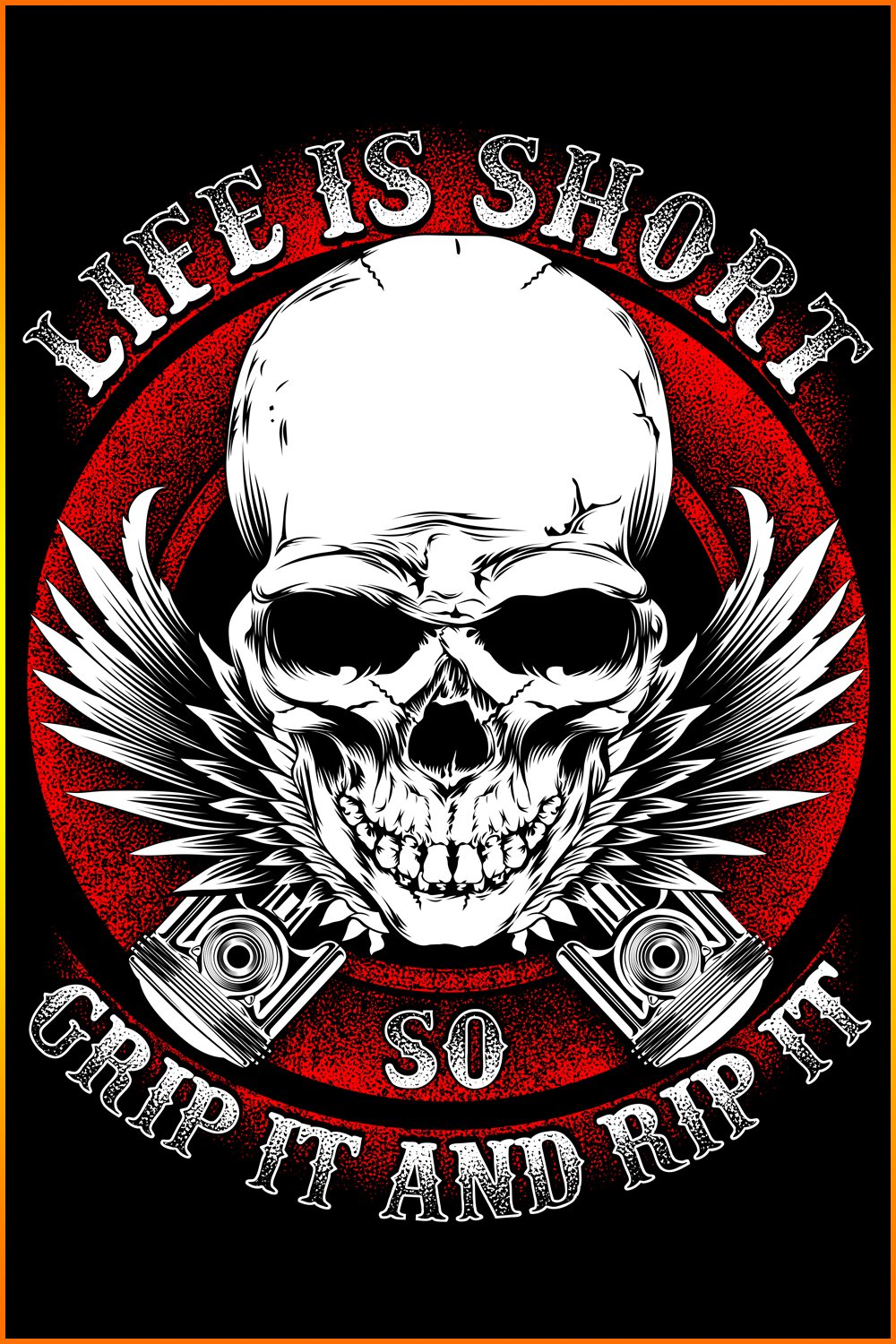 Grip it | motorcycle design| skull vector| brotherhood rider