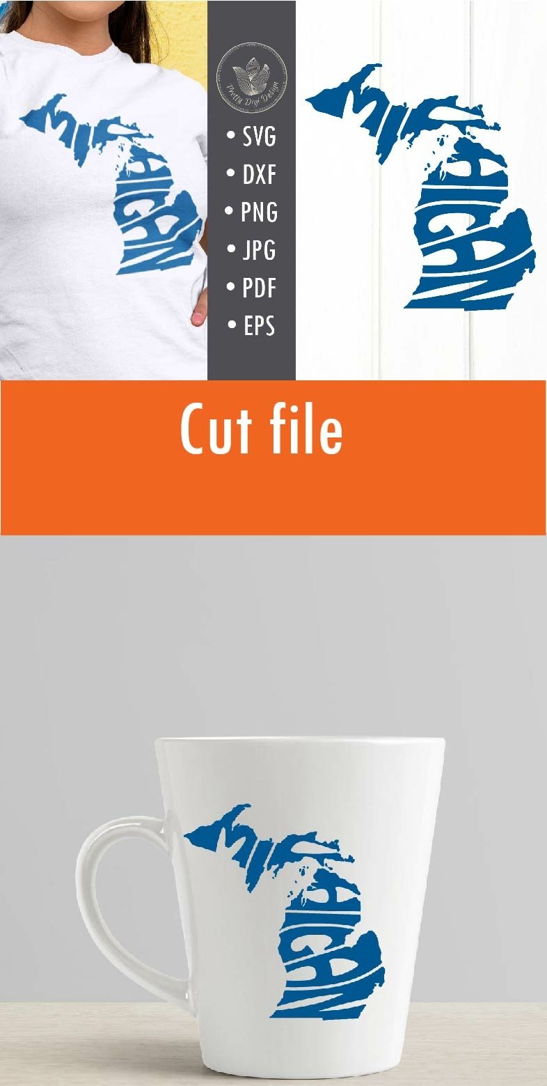 Michigan Cut File | America State Word Art