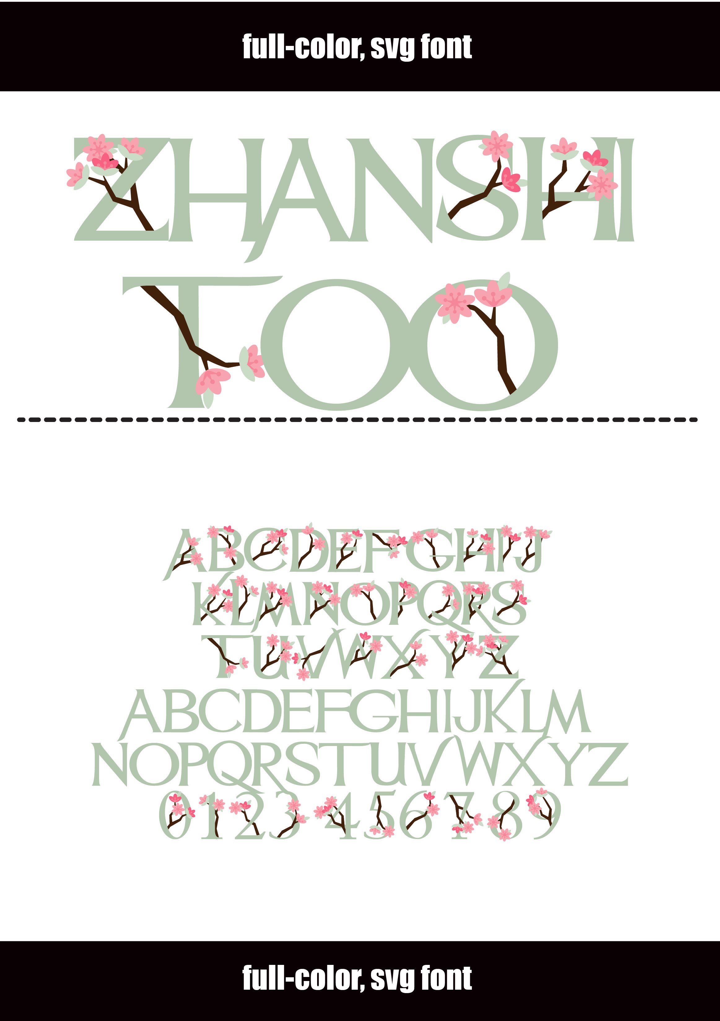 Flower Themed Full Color SVG Font
