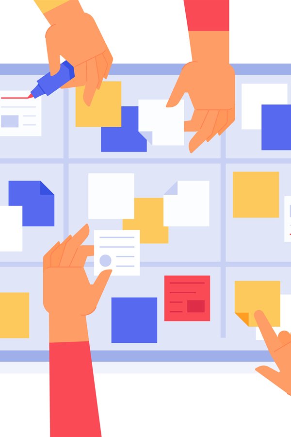 Agile board. Scrum sprints tasks, kanban work management and