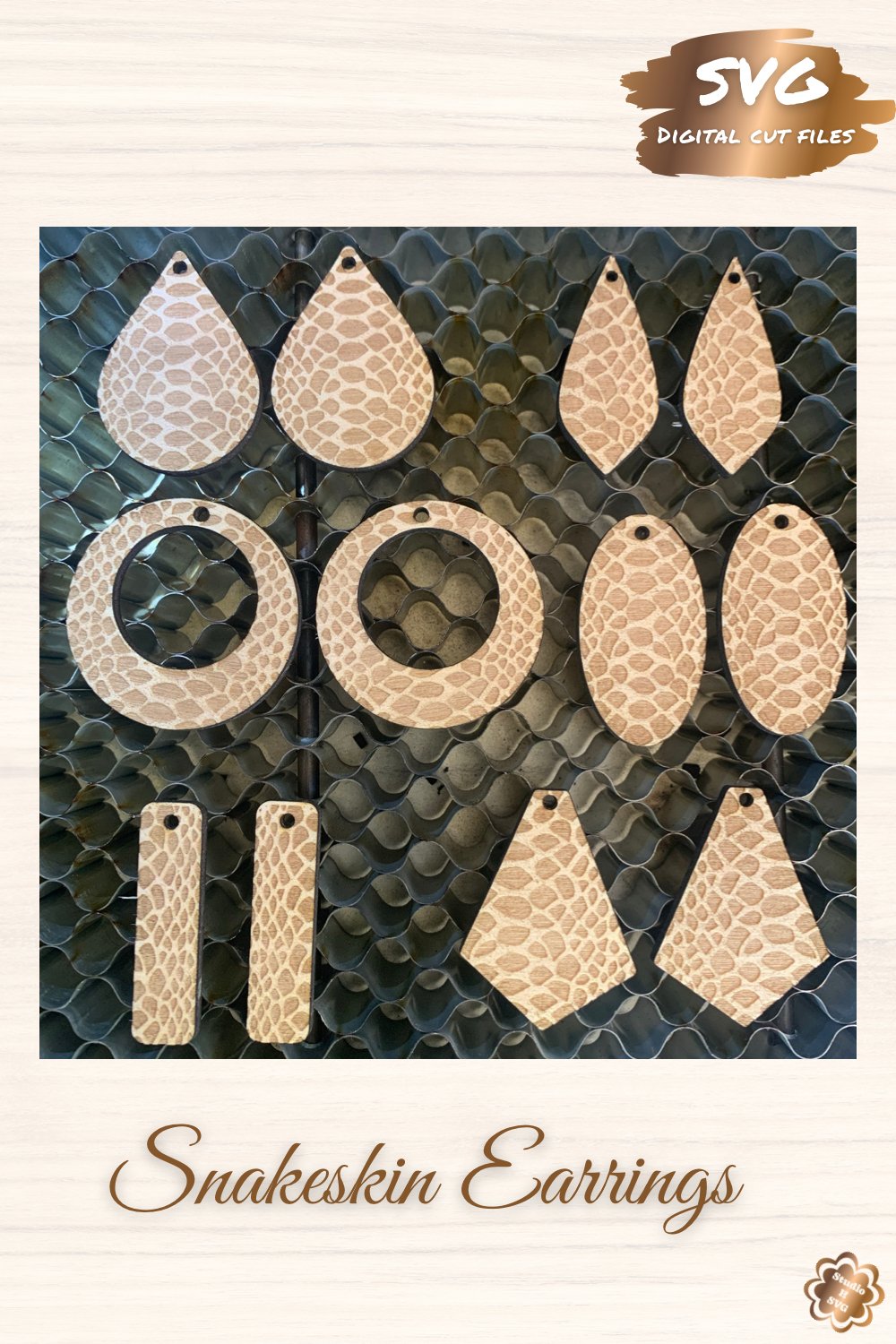 Snakeskin Earring Laser Cut Files - Laser Ready