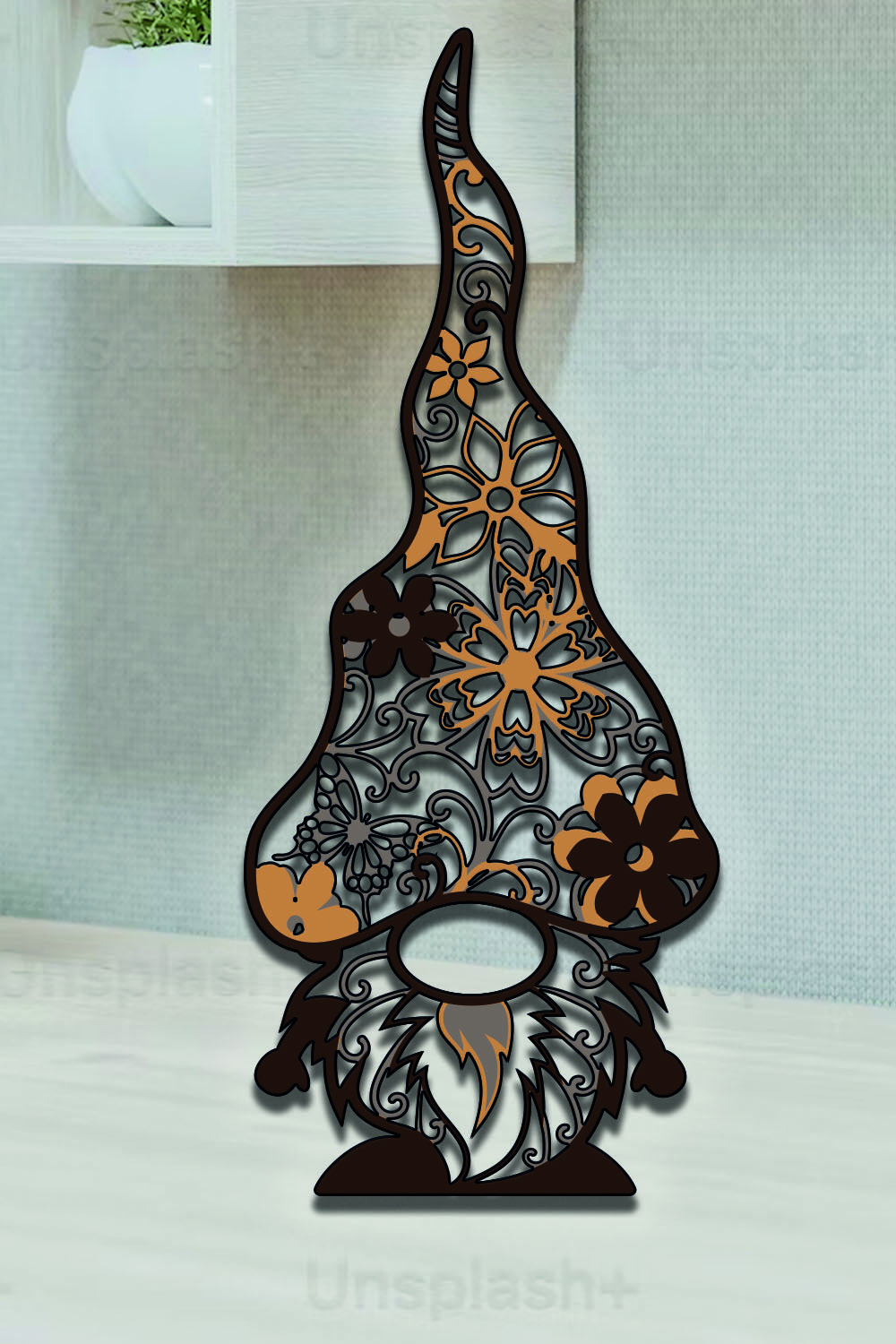 Gnome Multilayer Decoration, Laser Cut File