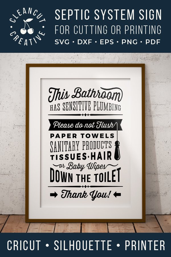 Bathroom Sign Sensitive Plumbing|Do not flush design SVG PDF