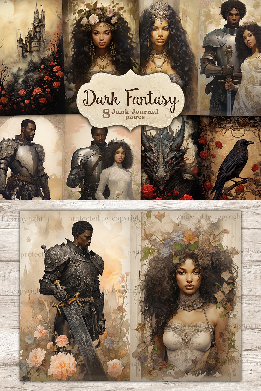 Dark Fantasy Ephemera | Junk Journal Paper Bundle