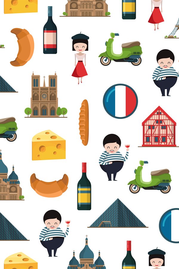 Vector cartoon France sights and objects (843734)