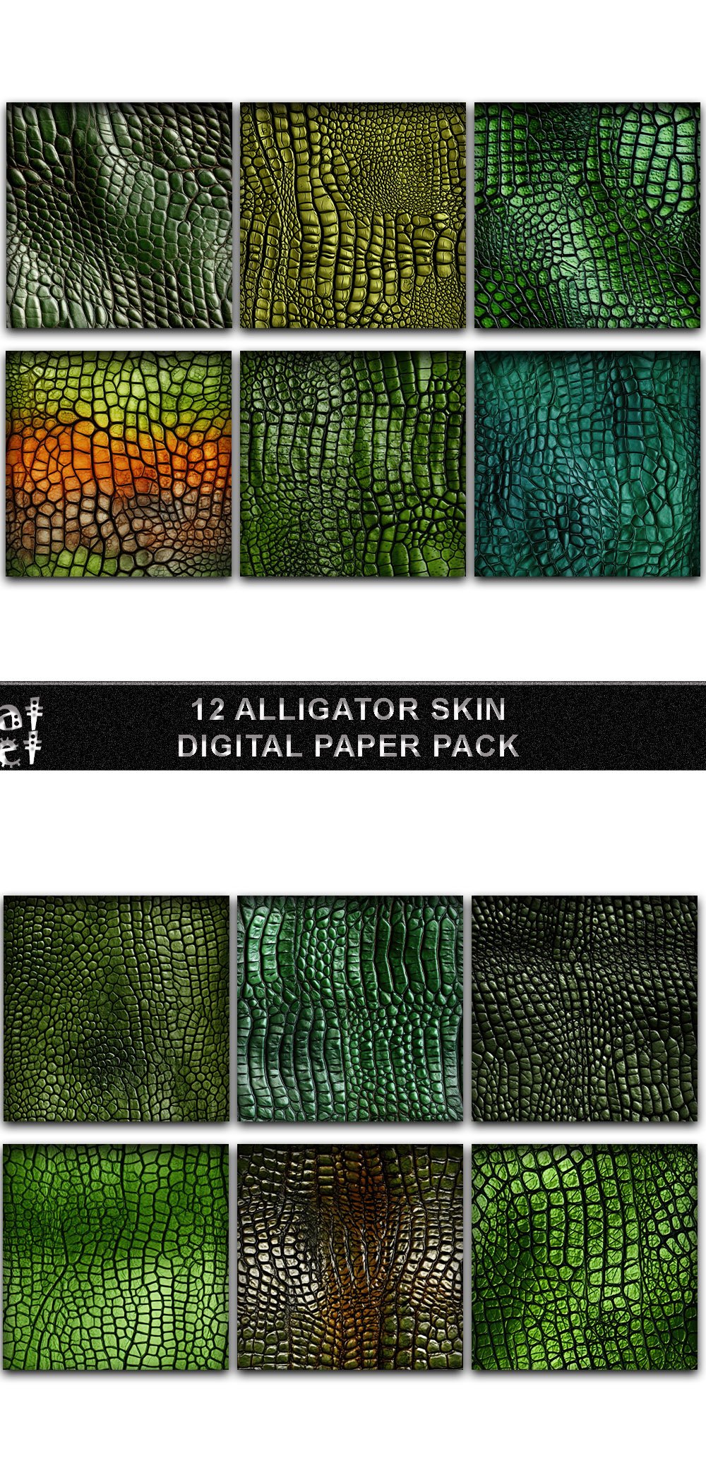 Crocodile Print Digital Paper Pack | Crocodile Pattern Print