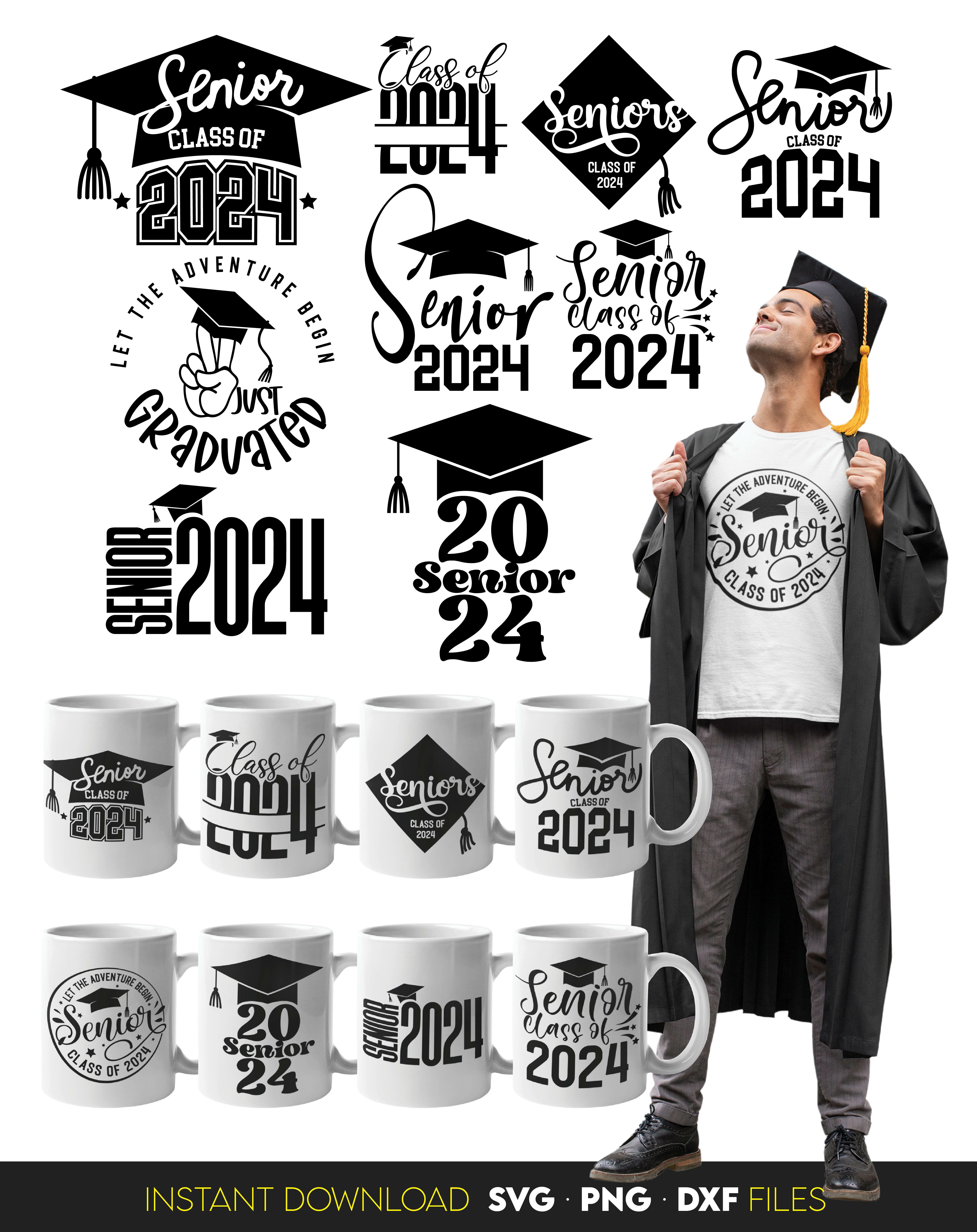 Senior Class Of 2024 SVG PNG Bundle | Graduation 2024