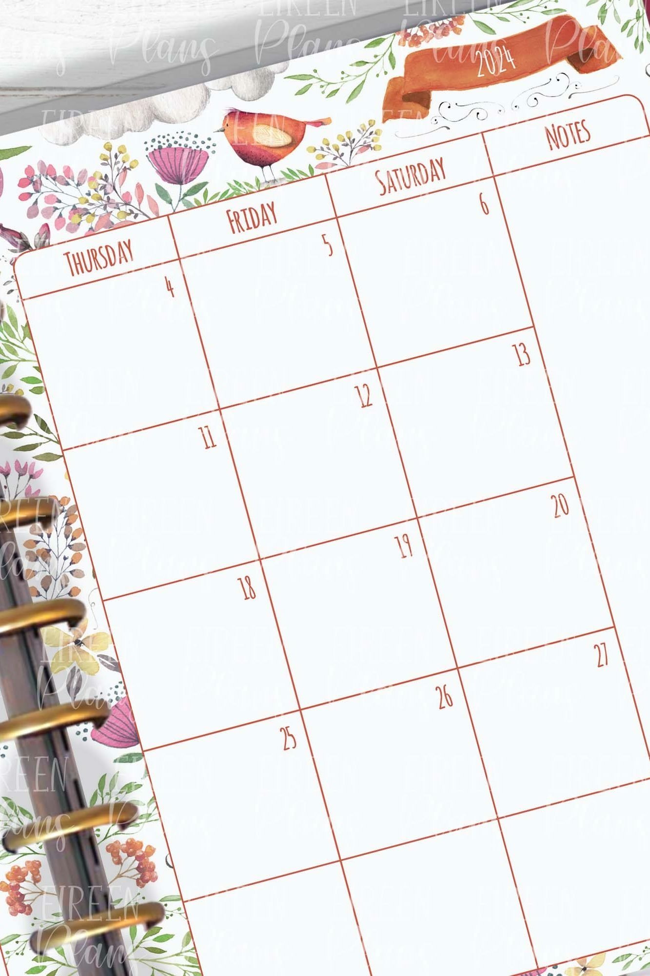 Printable dated monthly planner 2024 2025 2026