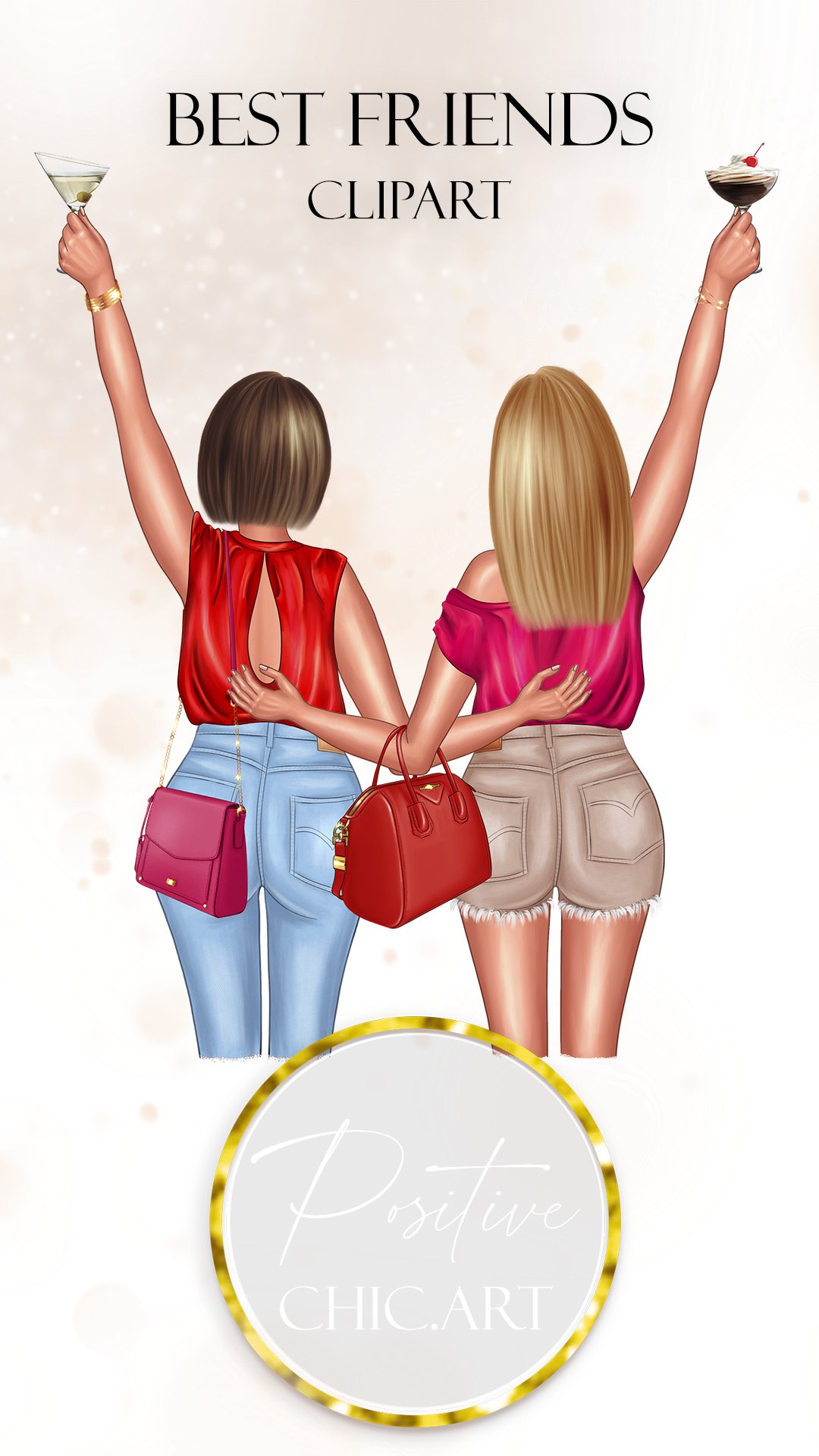 Best Friends Portrait Clip Art - Best Friend Clipart