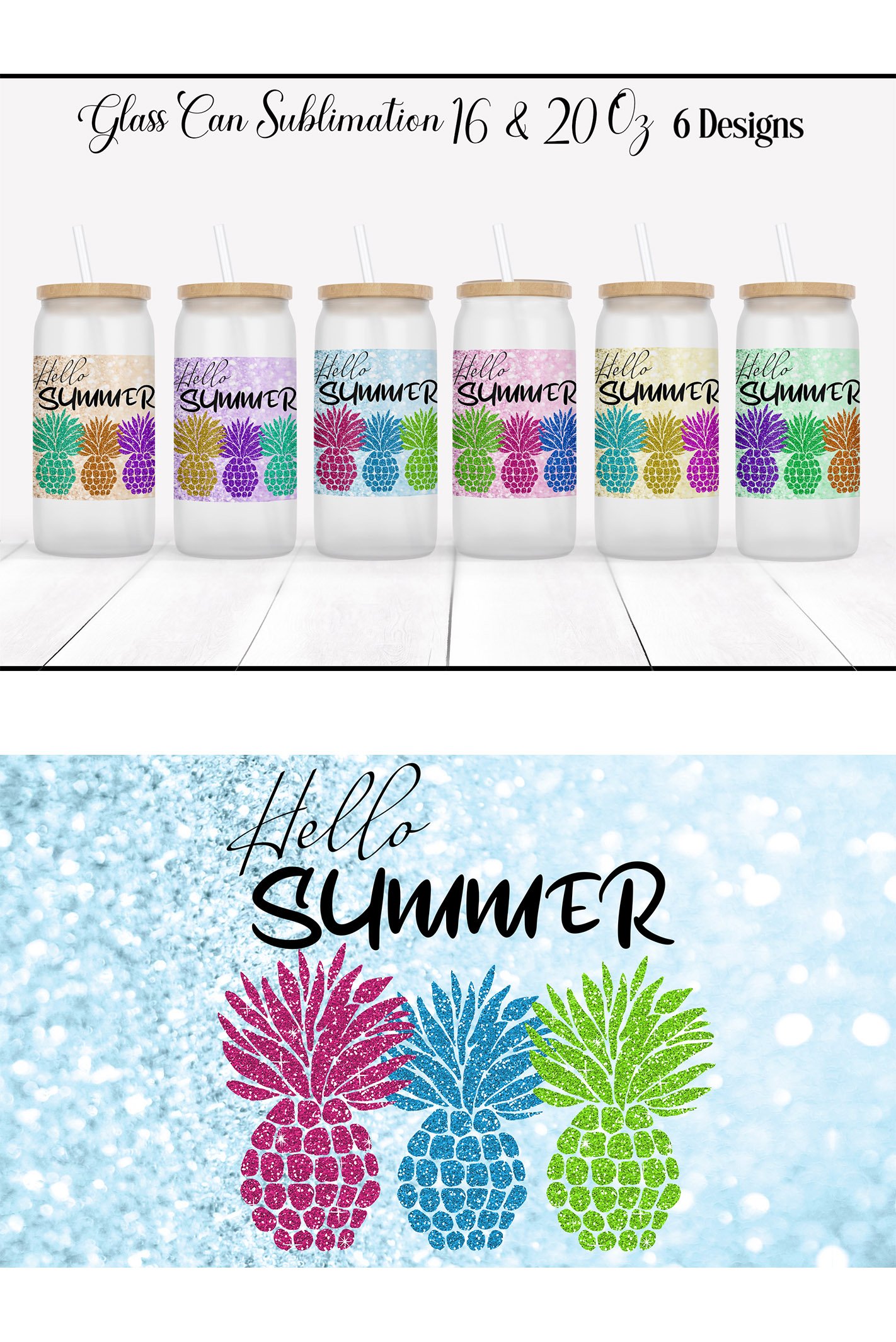 Summer Glass Can Wrap| Beer Can Glass Bundle