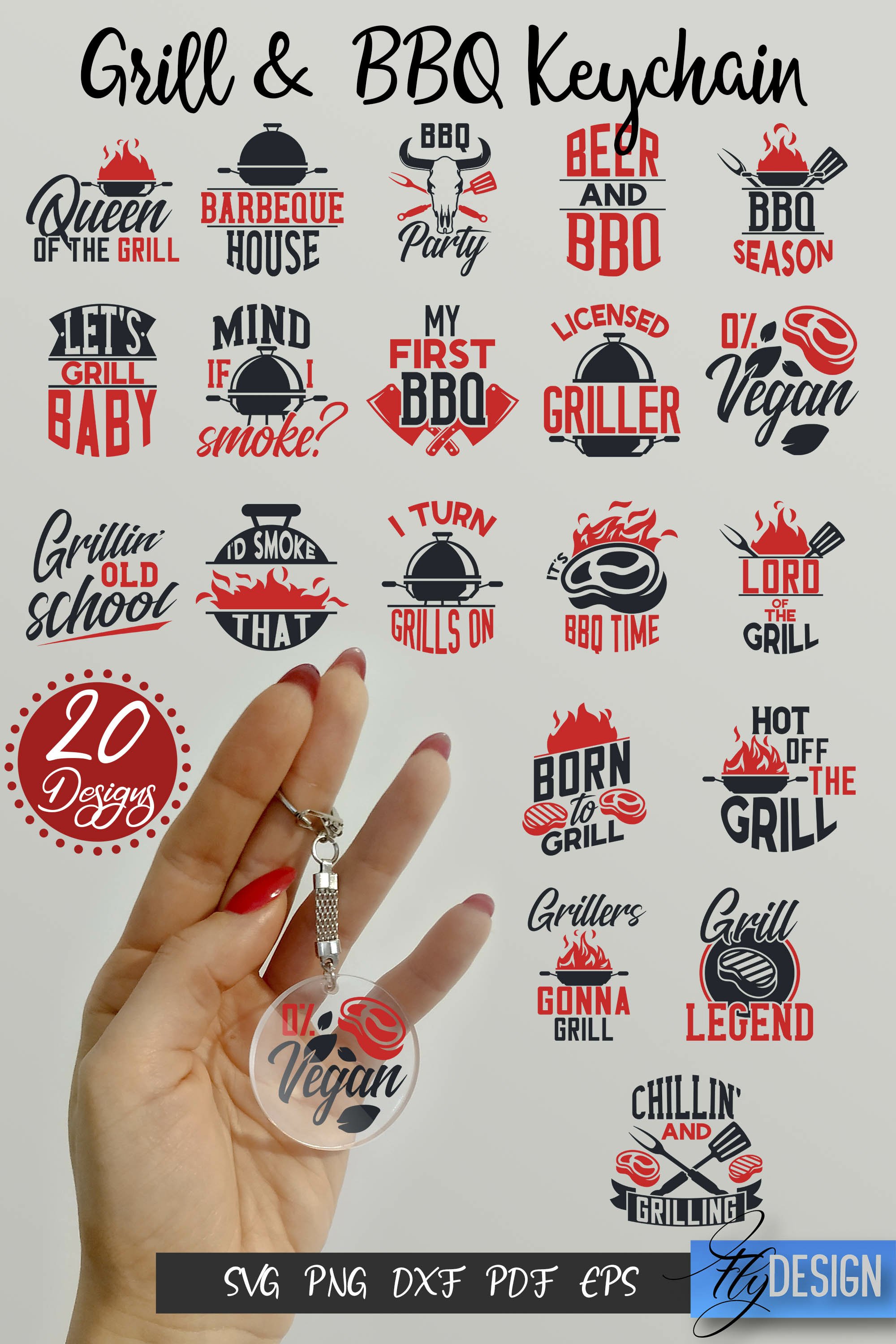 Grill SVG Bundle | BBQ SVG bundle | Funny Keychain (1972609)