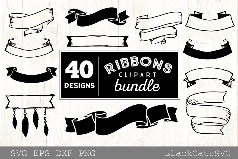 Ribbons clipart SVG bundle 40 designs