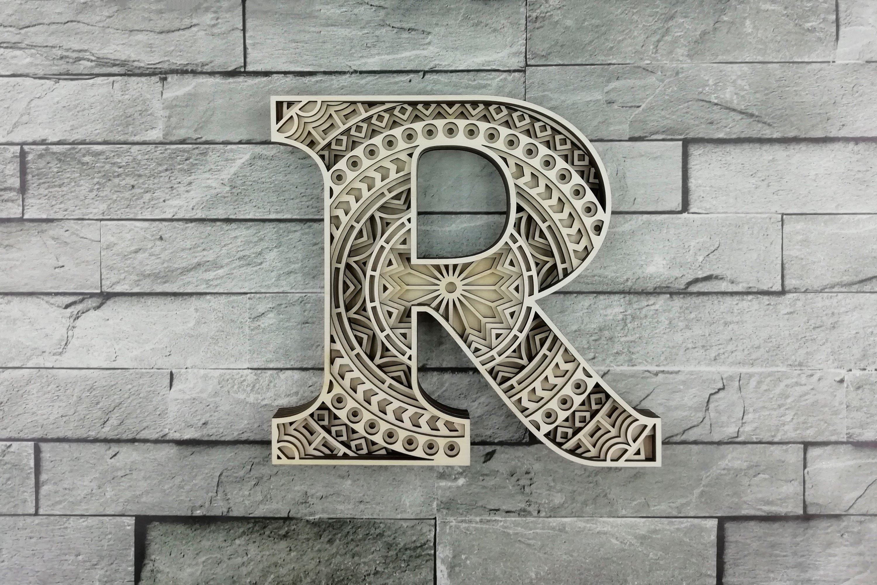 Layered Letter R, Layered letters SVG, Multilayer (898078)