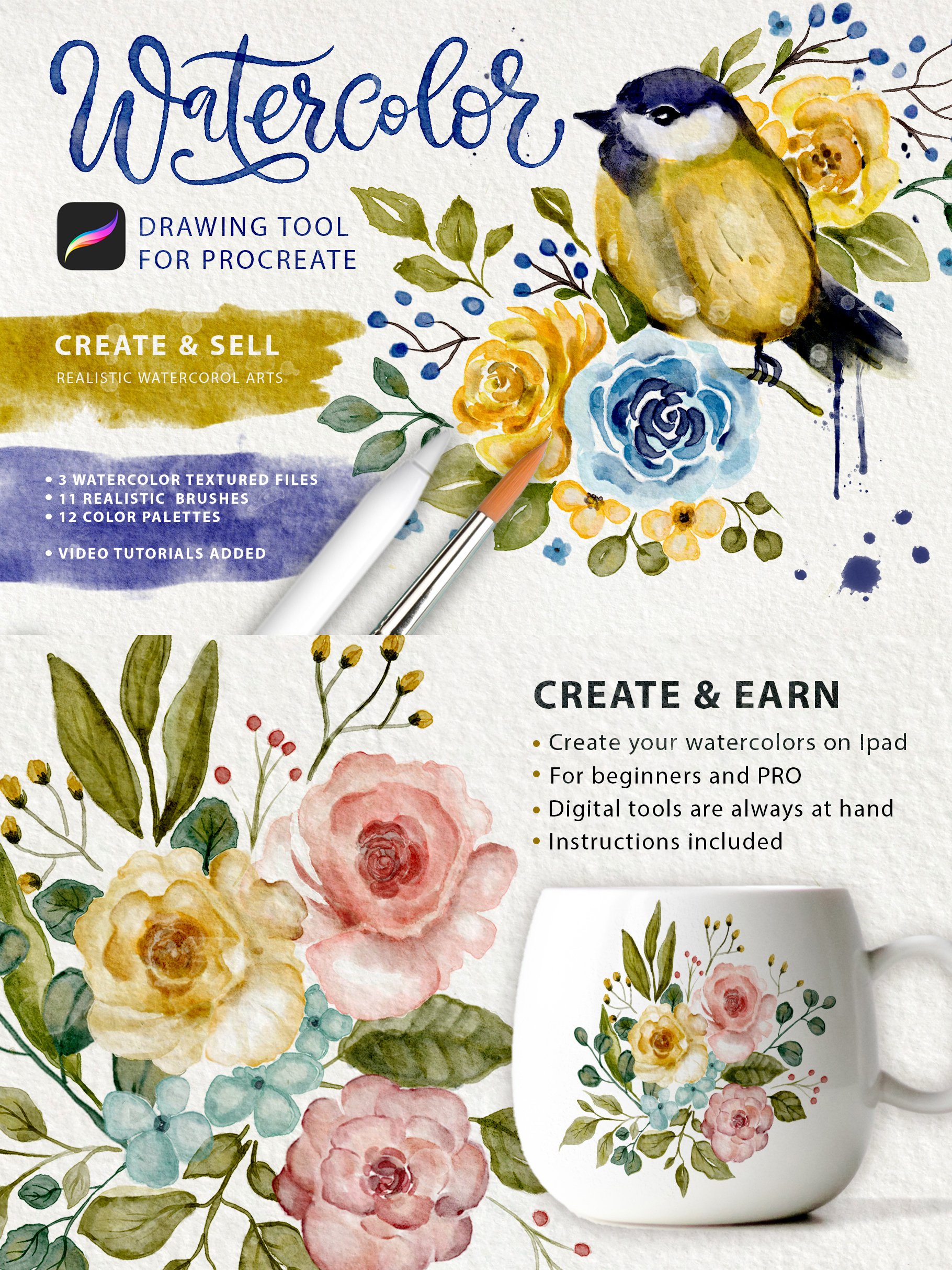 Watercolor Tool Kit for Procreate