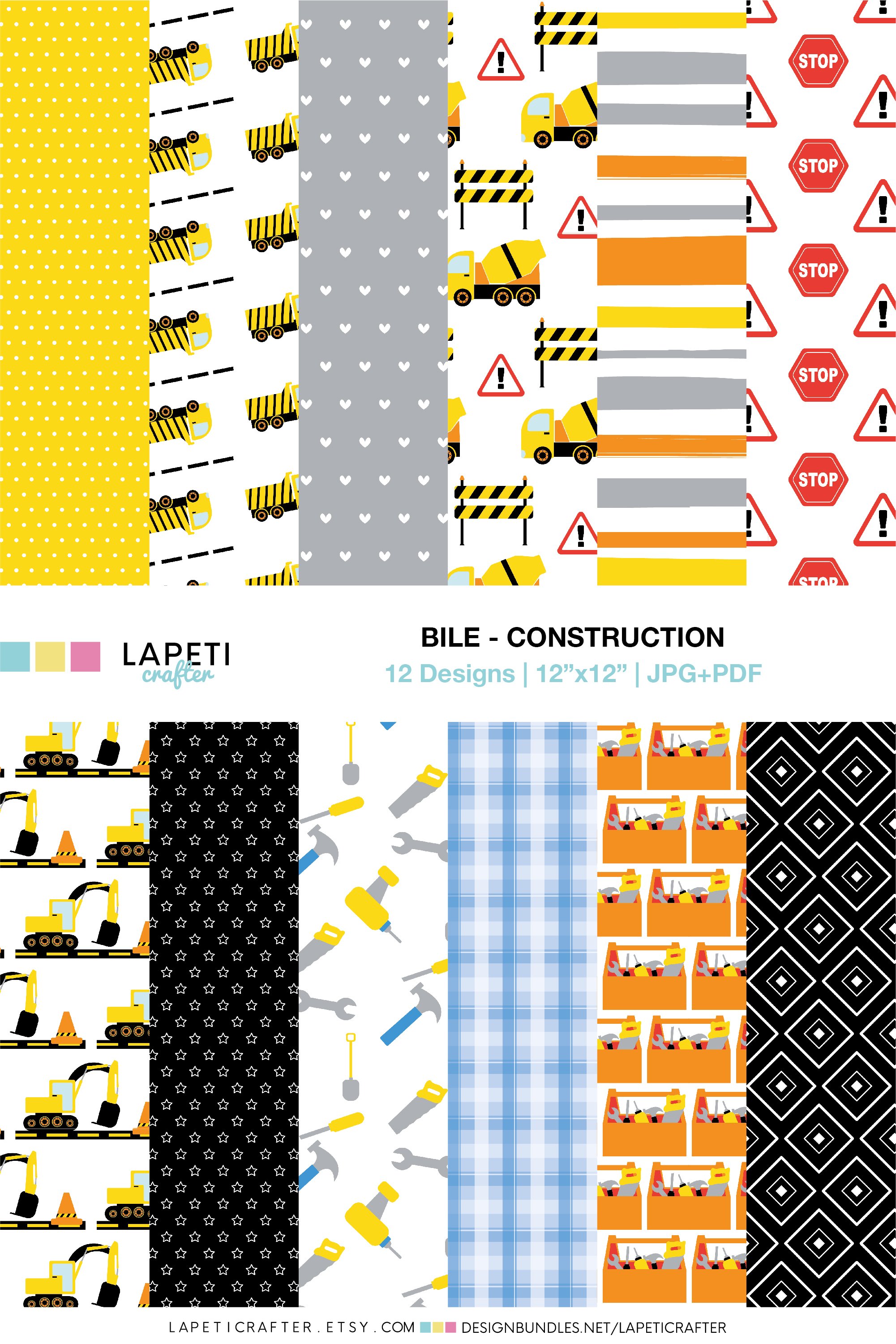 Build Fun with our Construction Digital Paper Collection