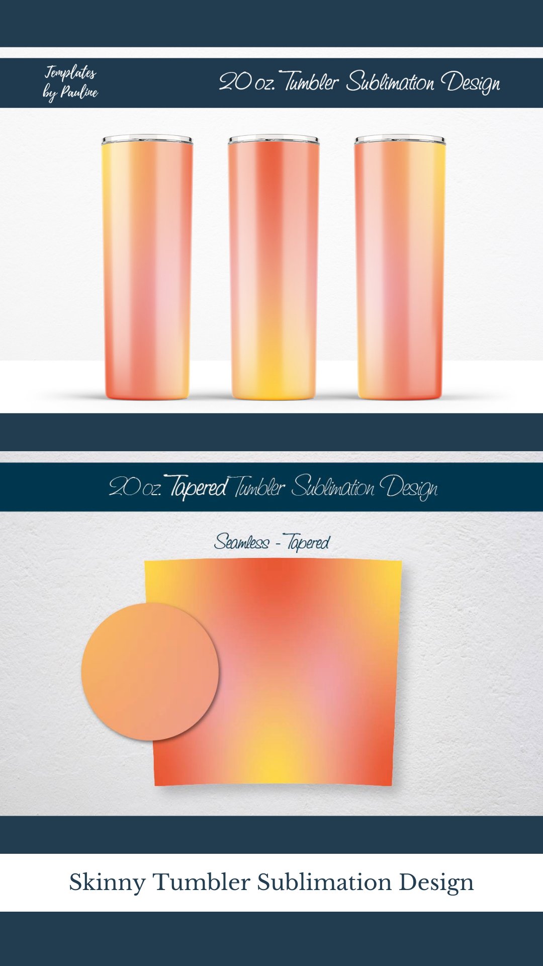 Orange Yellow Seamless 20 oz. Tumbler Sublimation Wrap