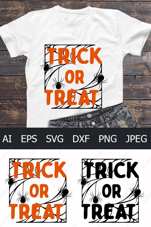 Trick or treat svg, Spider web svg, Halloween shirt svg
